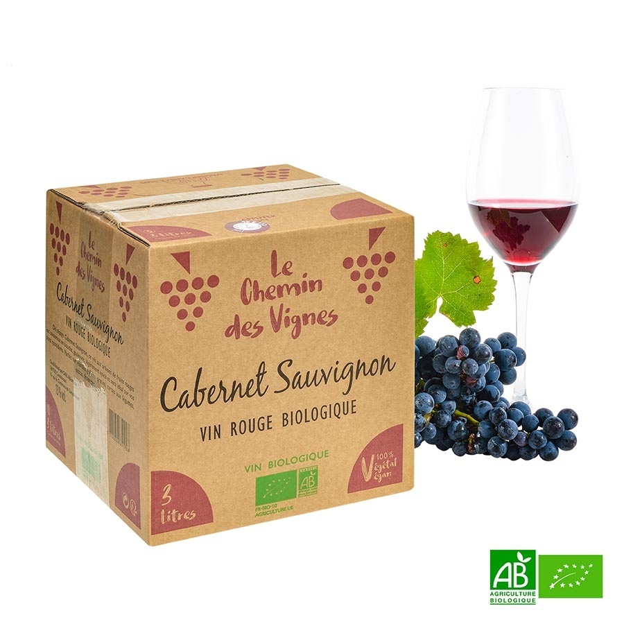 cabernet sauvignon rouge bio 3 litres Baginbox